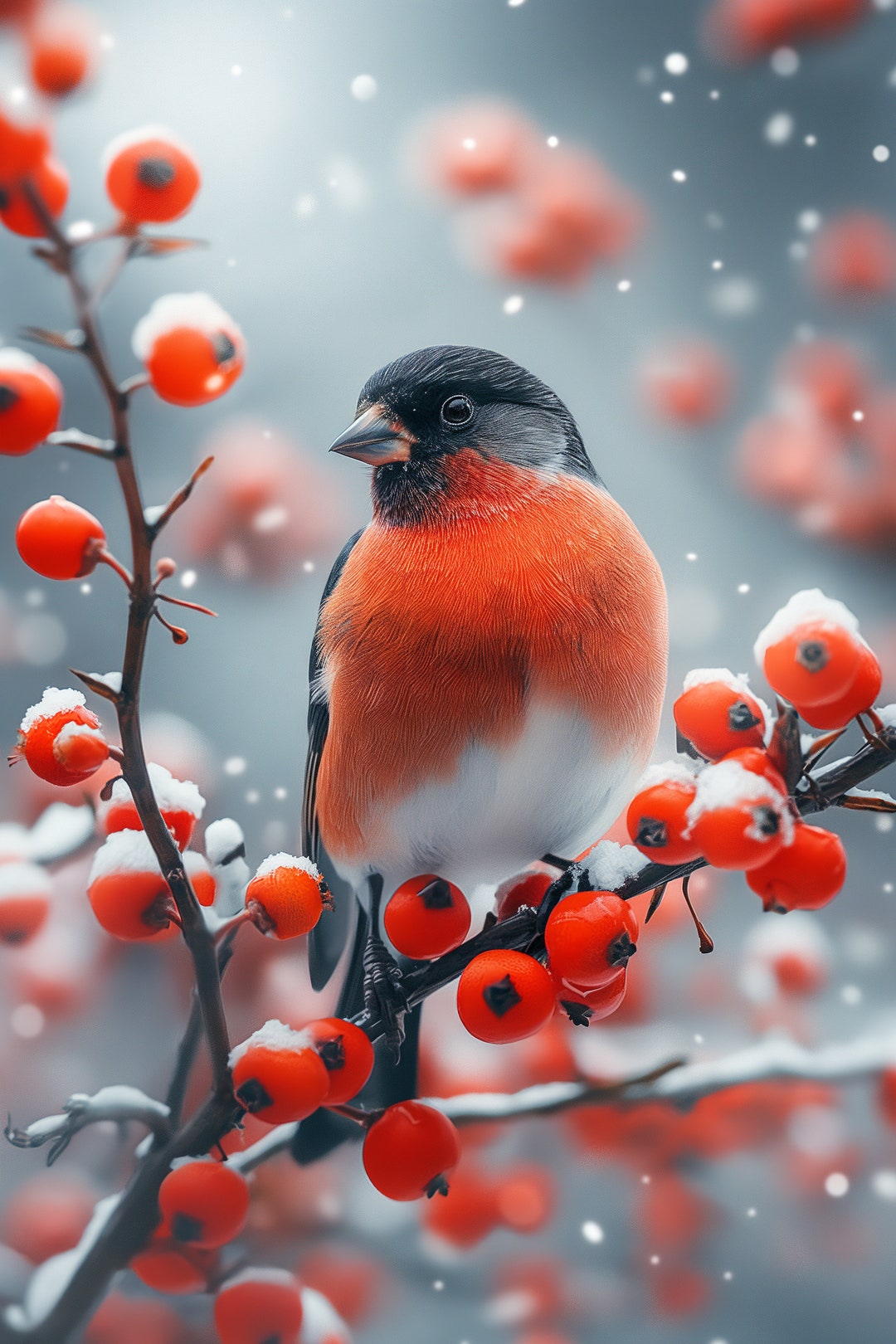 A High Quality PNG Image of Bullfinch's Branch Printable Wall Art ...