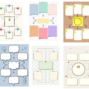 Printable Mind Map Worksheet | Thoughts and Ideas Organizer | Visual ...