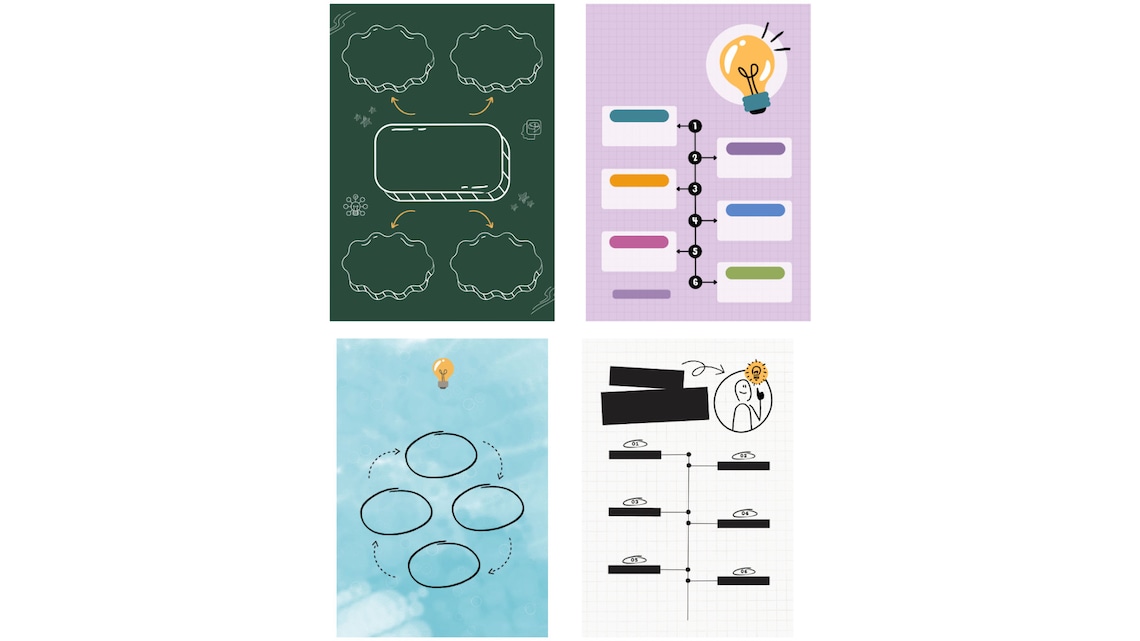 Printable Mind Map Worksheet | Thoughts and Ideas Organizer | Visual ...