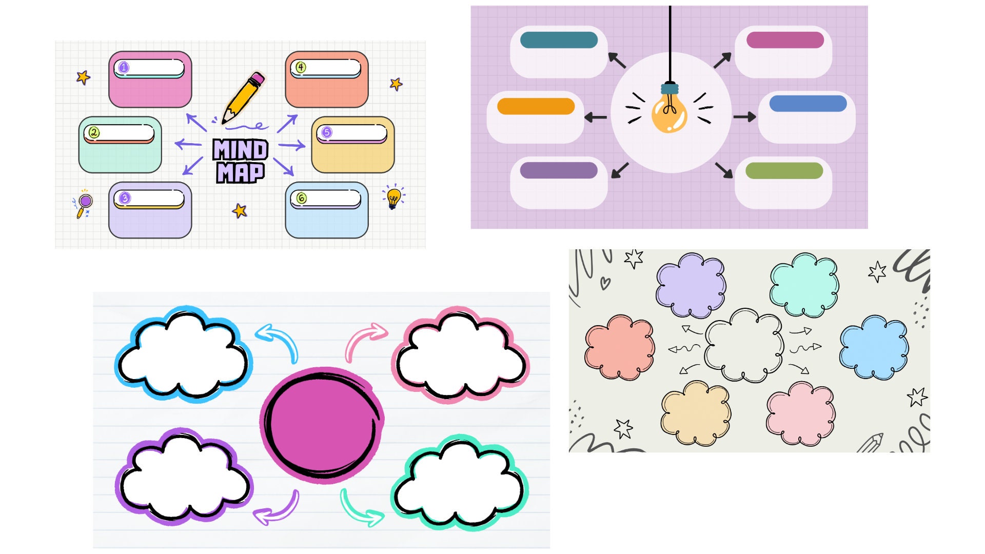 Printable Mind Map Worksheet | Thoughts and Ideas Organizer | Visual ...