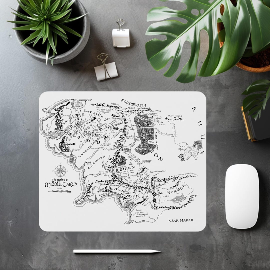 Journey Map Mouse Pad | LOTR Inspired Desk Mat for Fantasy Fans - Etsy