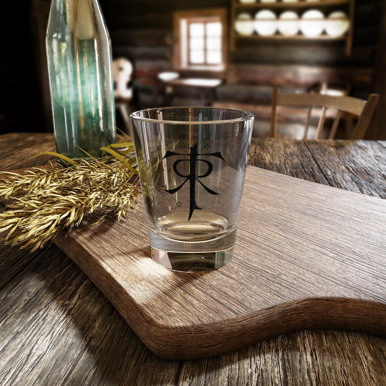 Elvish Rune Shot Glass | Monogram Symbol Barware Gift - Etsy