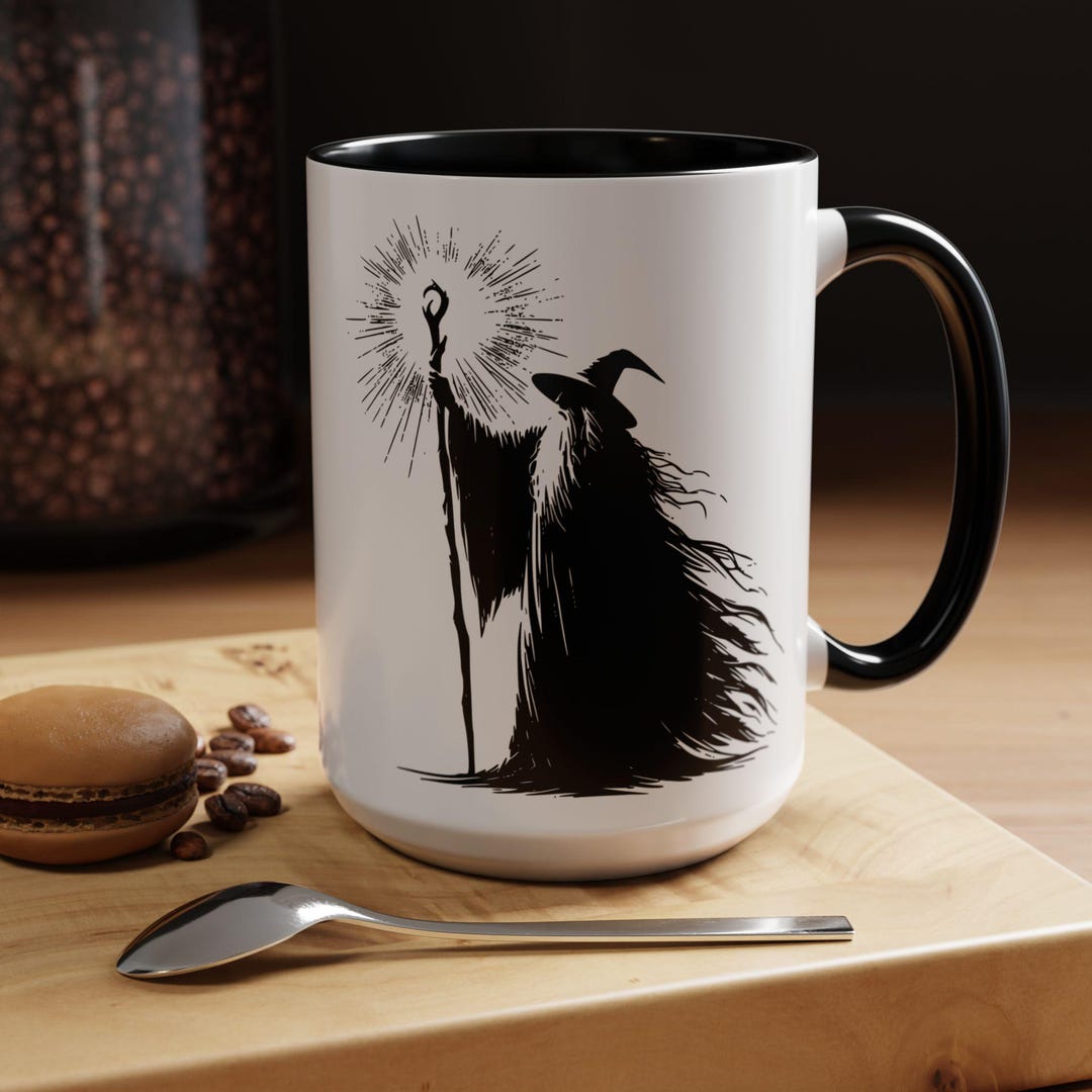 Wizard Silhouette Mug | Middle Earth Inspired Coffee Cup | Tolkien ...