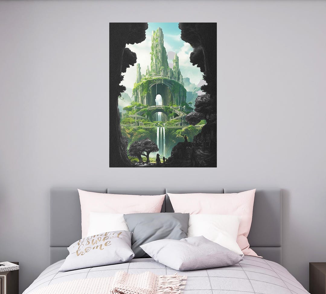 Fantasy Hidden Realm Poster | Elven City Wall Art Print - Etsy