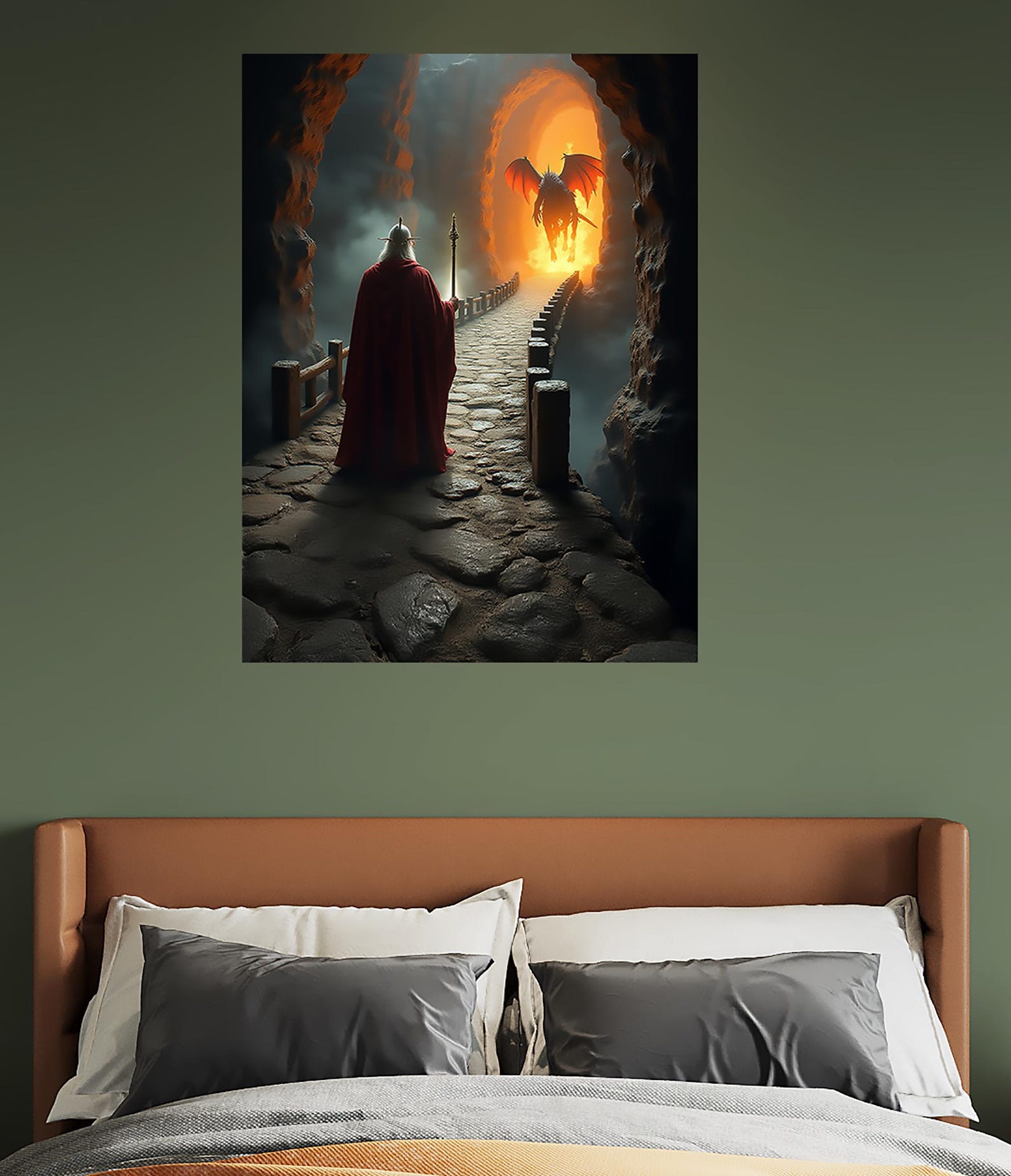 Gandalf's Stand Vs Dark Creature Battle Poster | Tolkien Fan Gift - Etsy
