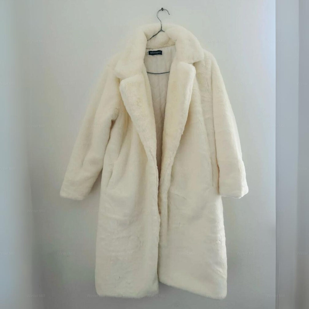 Luxury Fur Coat Fluffy Fur Long Overcoat Coat Female Coat Lapel Belted ...