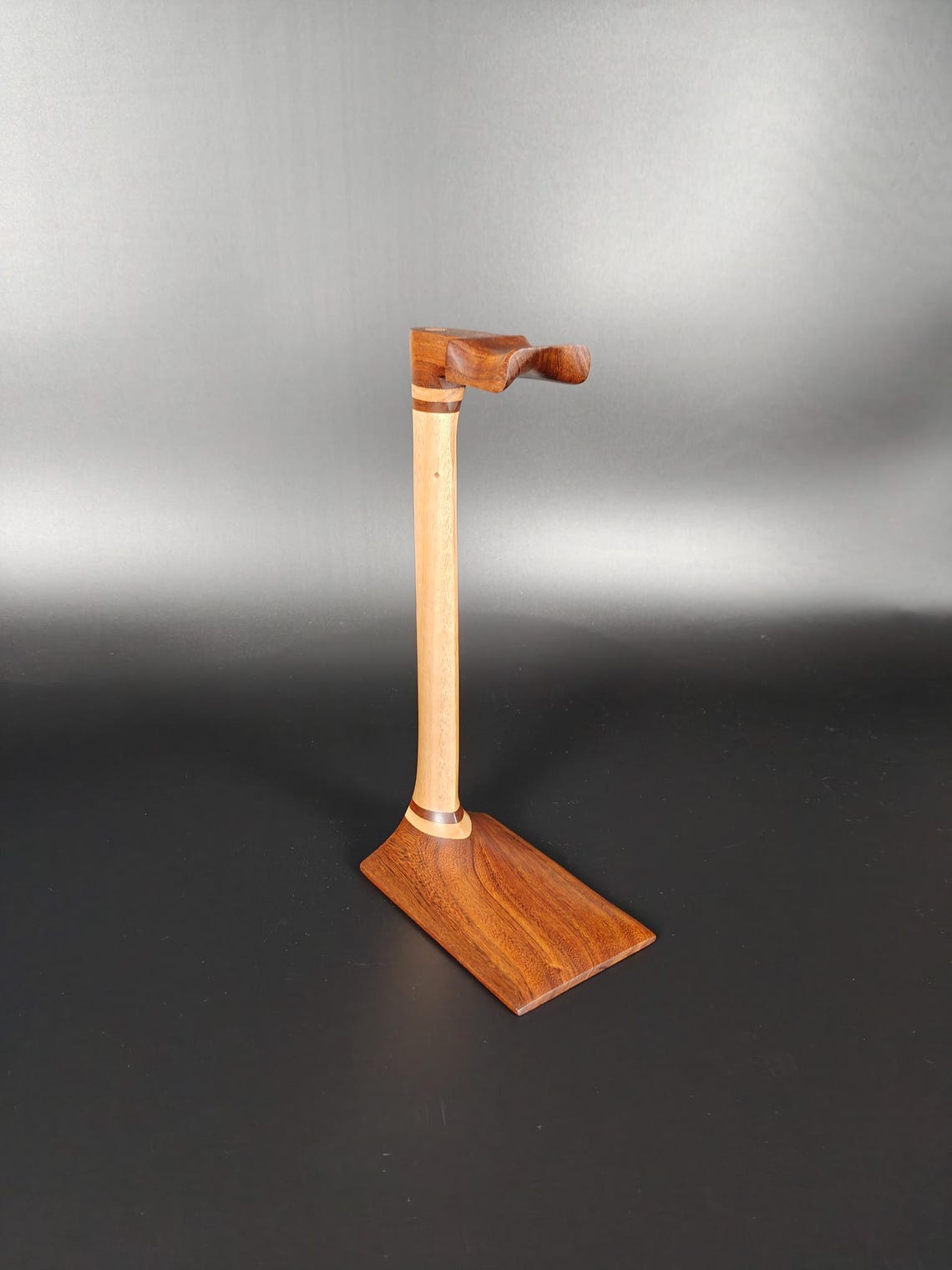 Handmade Ash & Walnut Headphone Stand: Polished Wood Gamer Gift - Etsy