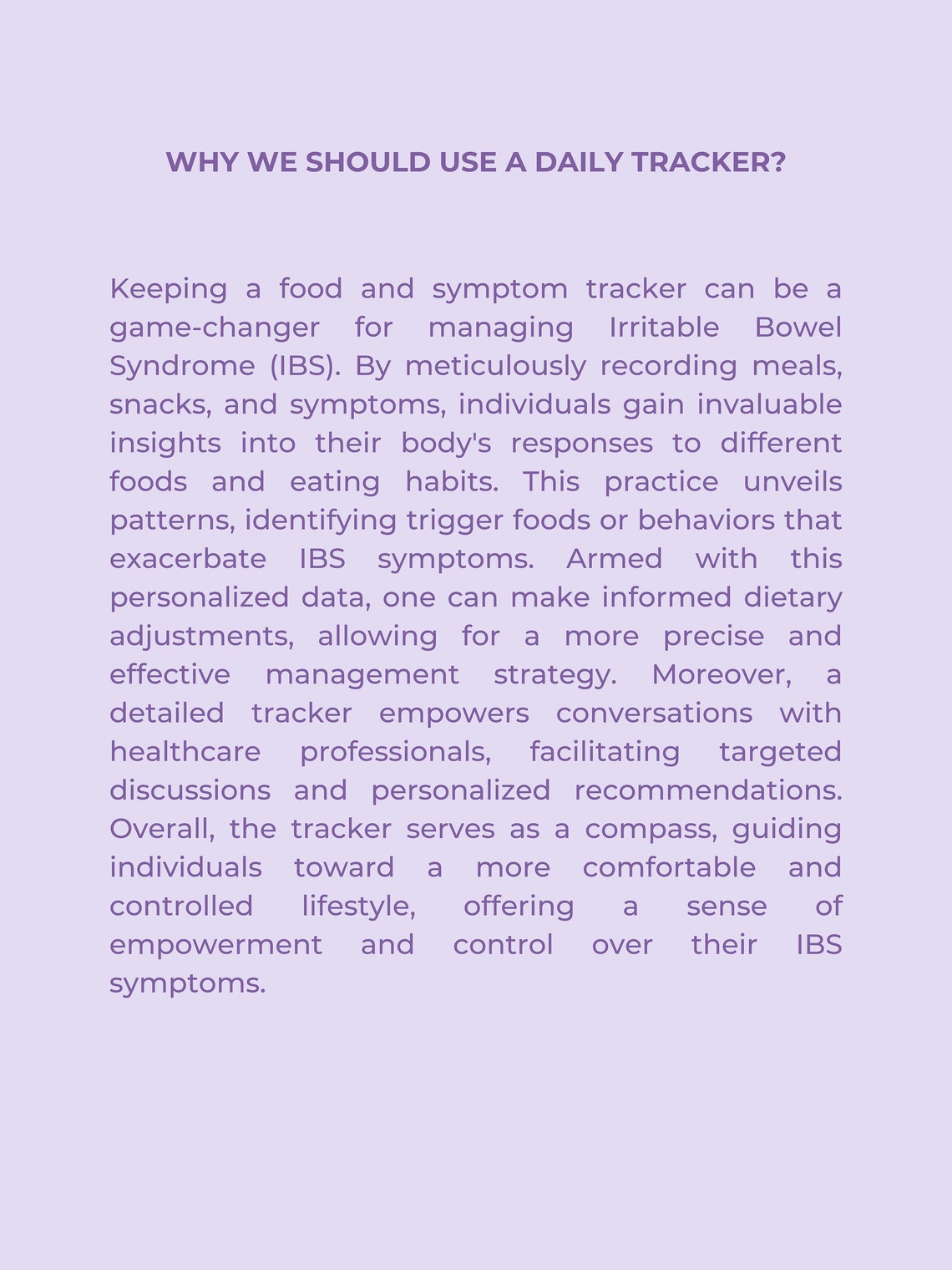 IBS Tracker, IBS Daily Log, Symptom Tracker, Irritable Bowel Syndrome ...