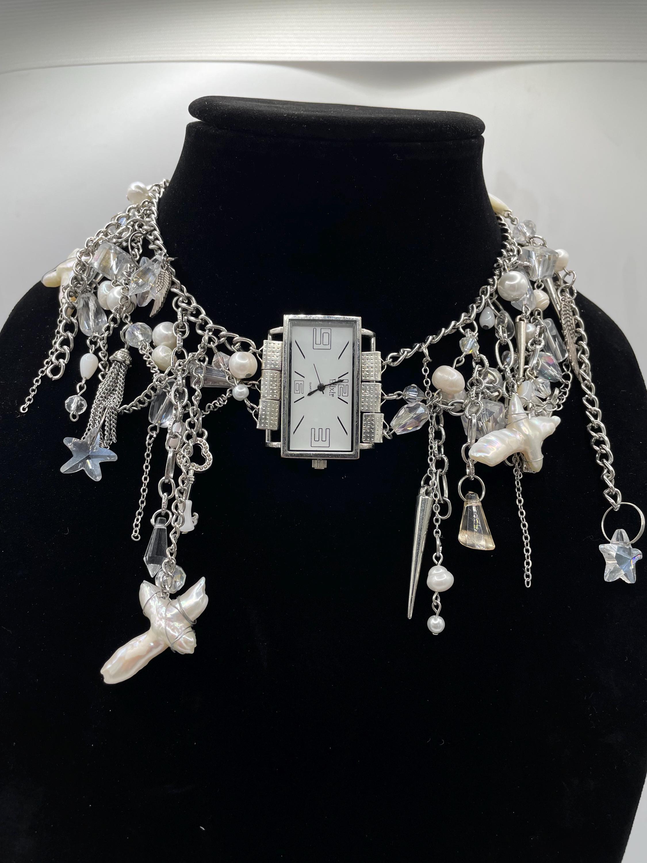 The Thief With Many Faces Necklace Clock Watch Jewelry Ethereal ...
