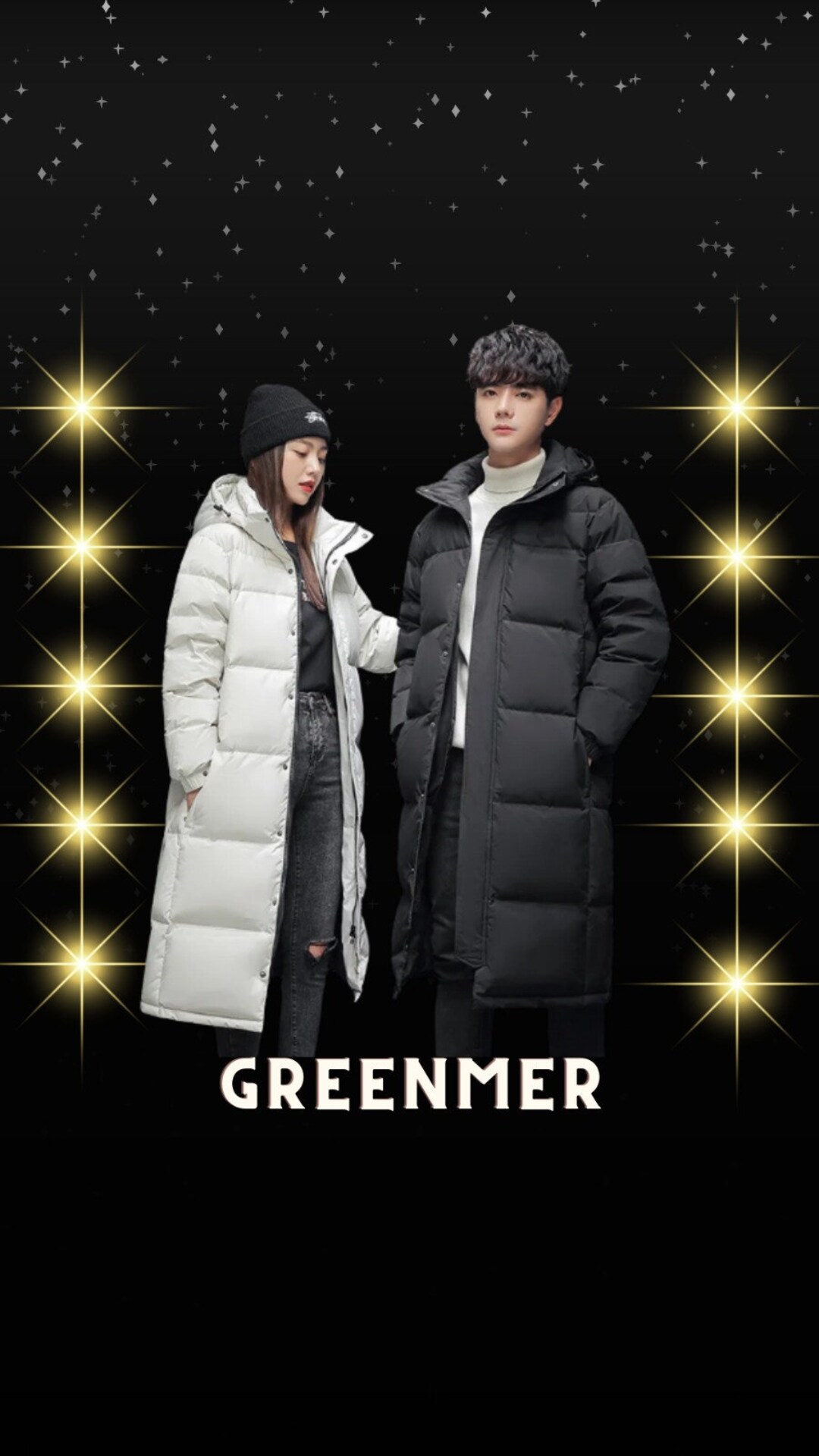 Winter Long Duck Down Coats for Men and Women White Hooded Casual Down ...