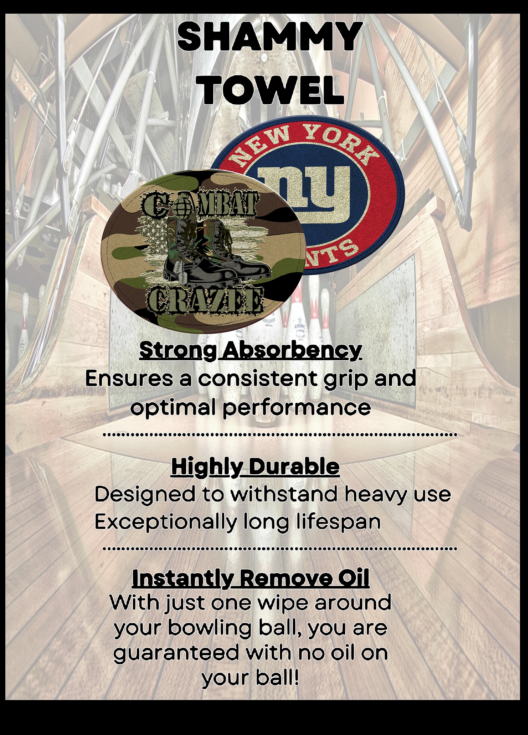 Custom Bowling Ball Shammy Towel | OVAL Shape - Etsy