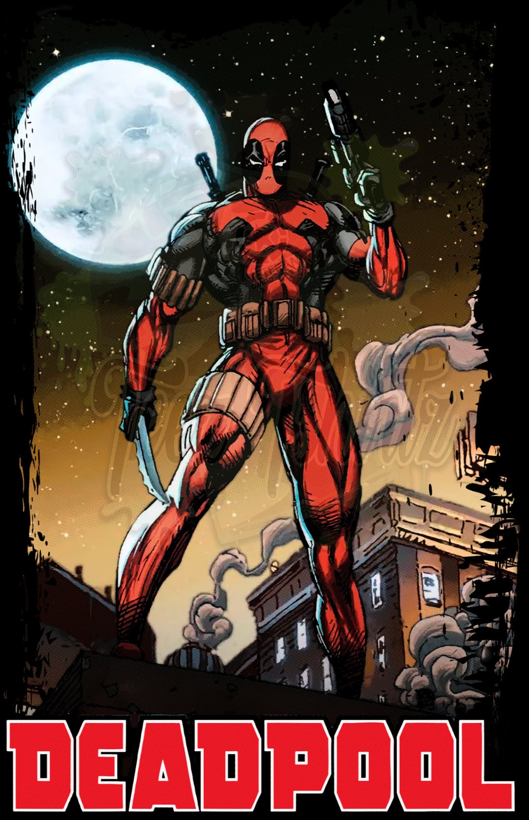 HALFTONE EFFECT DEADPOOL - Etsy