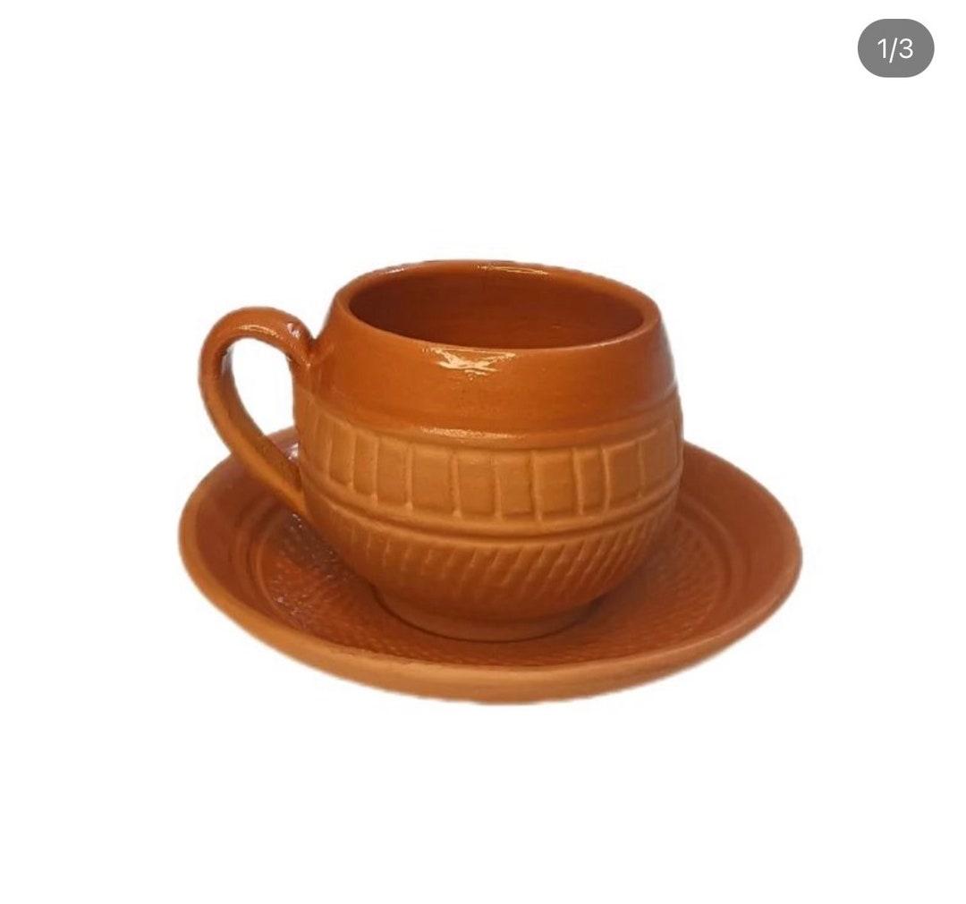 Handmade Terracotta Tea Cup Traditional 6 Pcs Set - Etsy