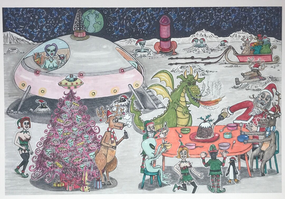 2023 A Space Pudding Odyssey UFO Card by Artist Steve Royce - Etsy