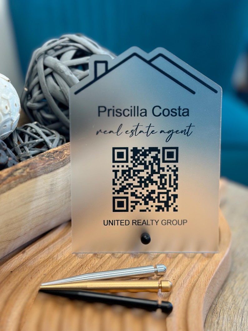 Real Estate Agent QR Code Sign/realtor Business Connect With Us Social ...