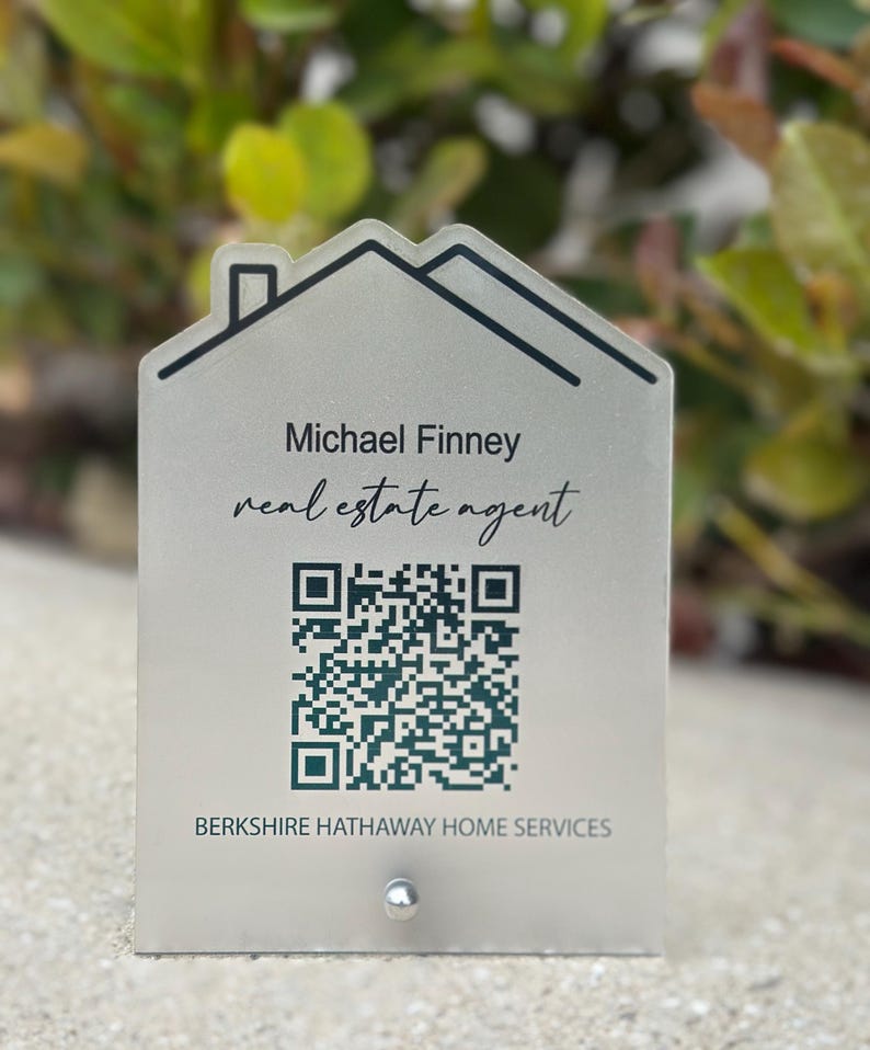 Real Estate Agent QR Code Sign/realtor Business Connect With Us Social ...
