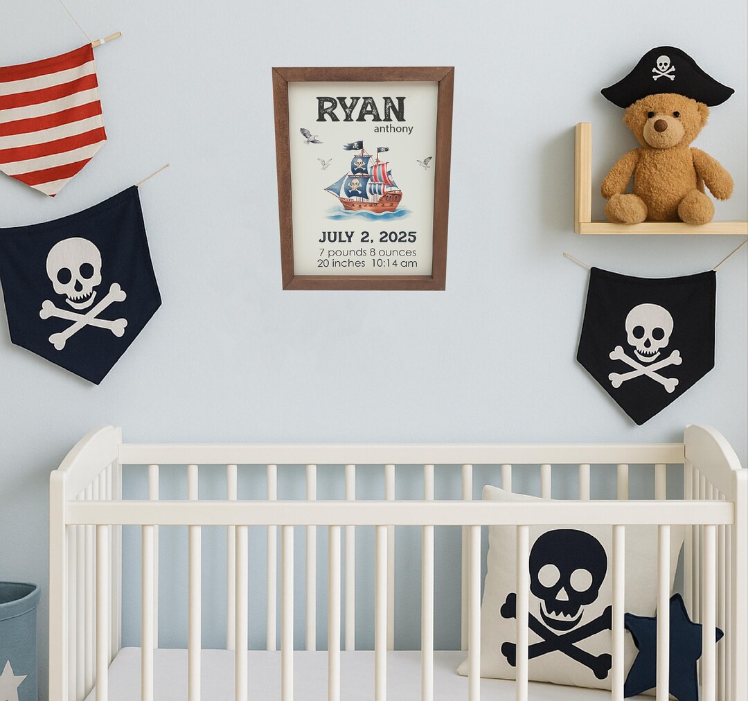 Personalized Framed Birth Stat Sign, Nursery Decor - Etsy