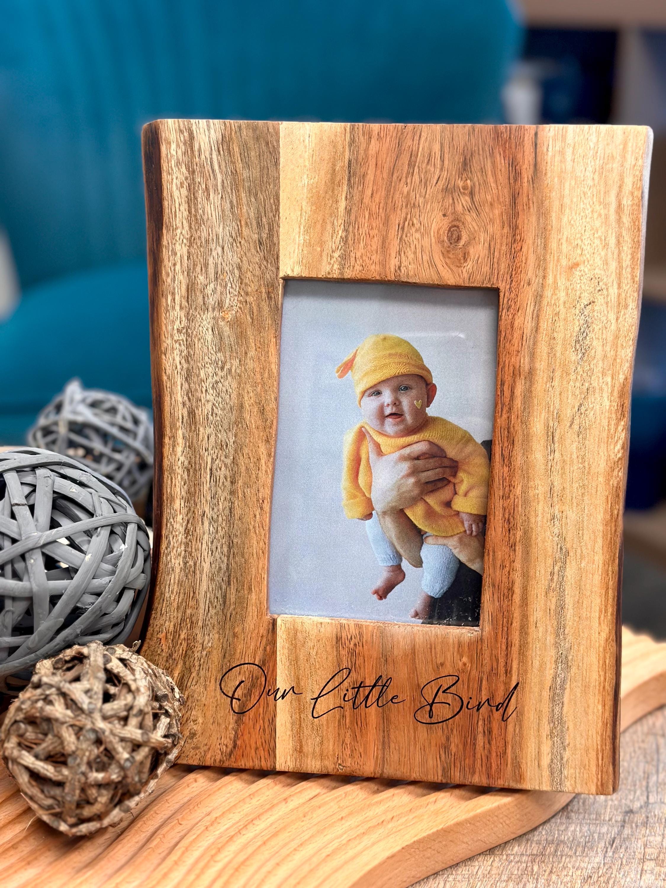 Personalized Live Edge Wood Picture Frame: Engraved Acacia Wood - Etsy