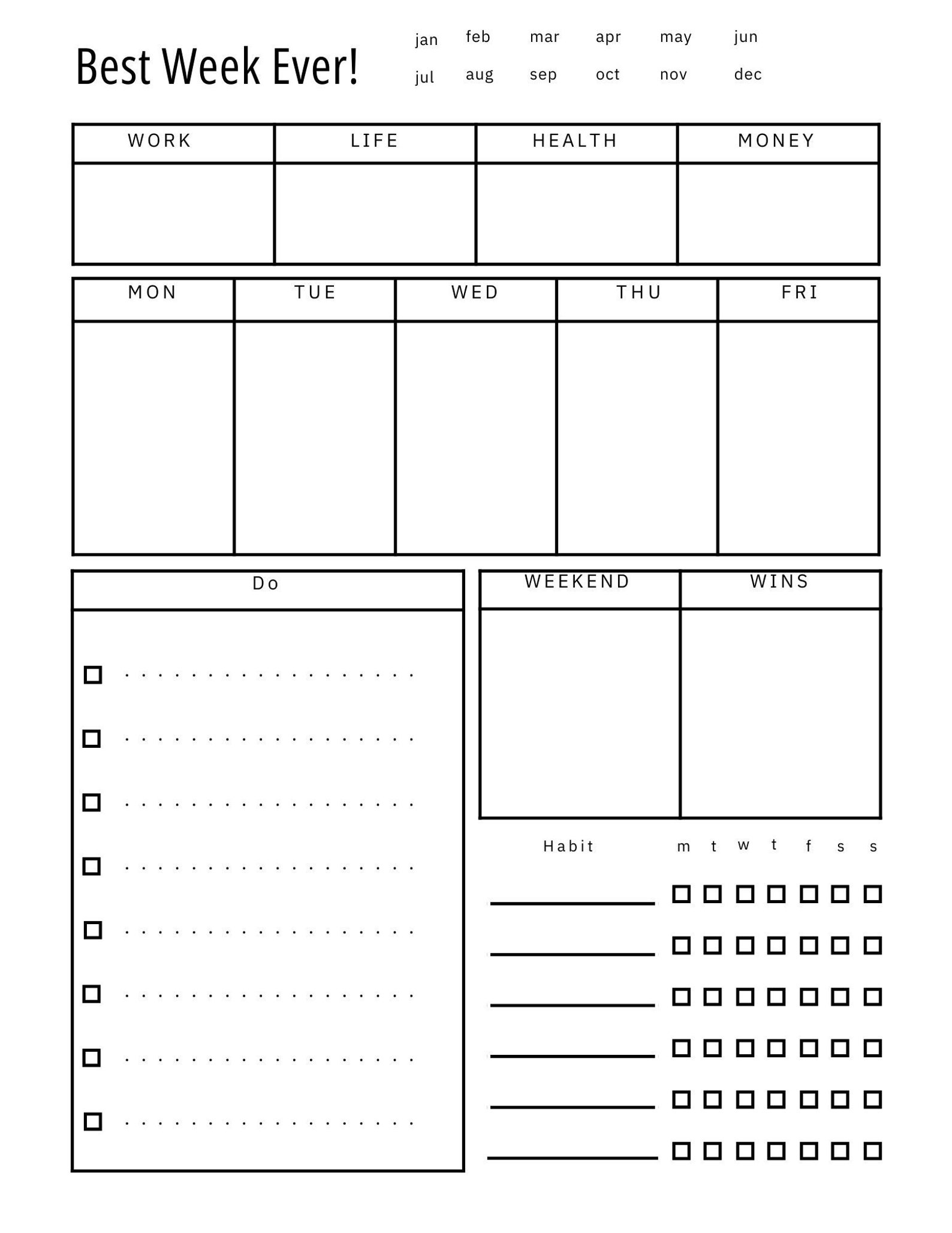 Printable - Weekly Planner - Etsy