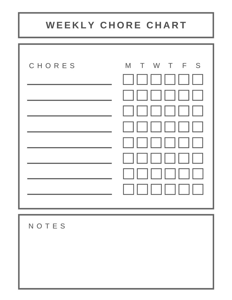 Printable - Chore Chart - Etsy