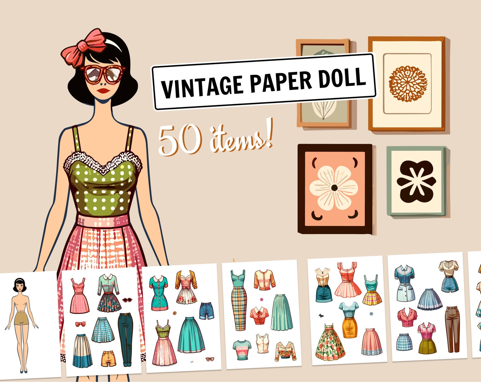 Paper Doll Vintage Printable | 1950s Paper Doll With Clothes and ...