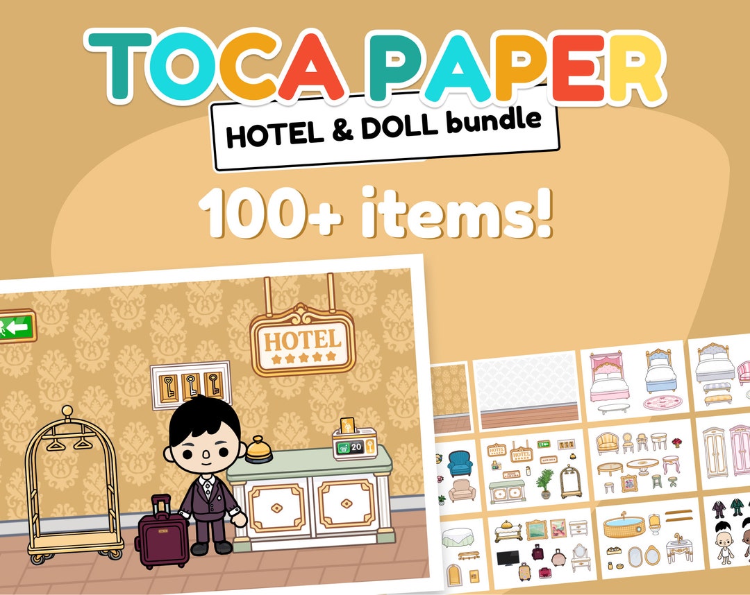 Toca Boca Paper Hotel Set: Printable Paper Dolls & Furniture (PDF) - Etsy