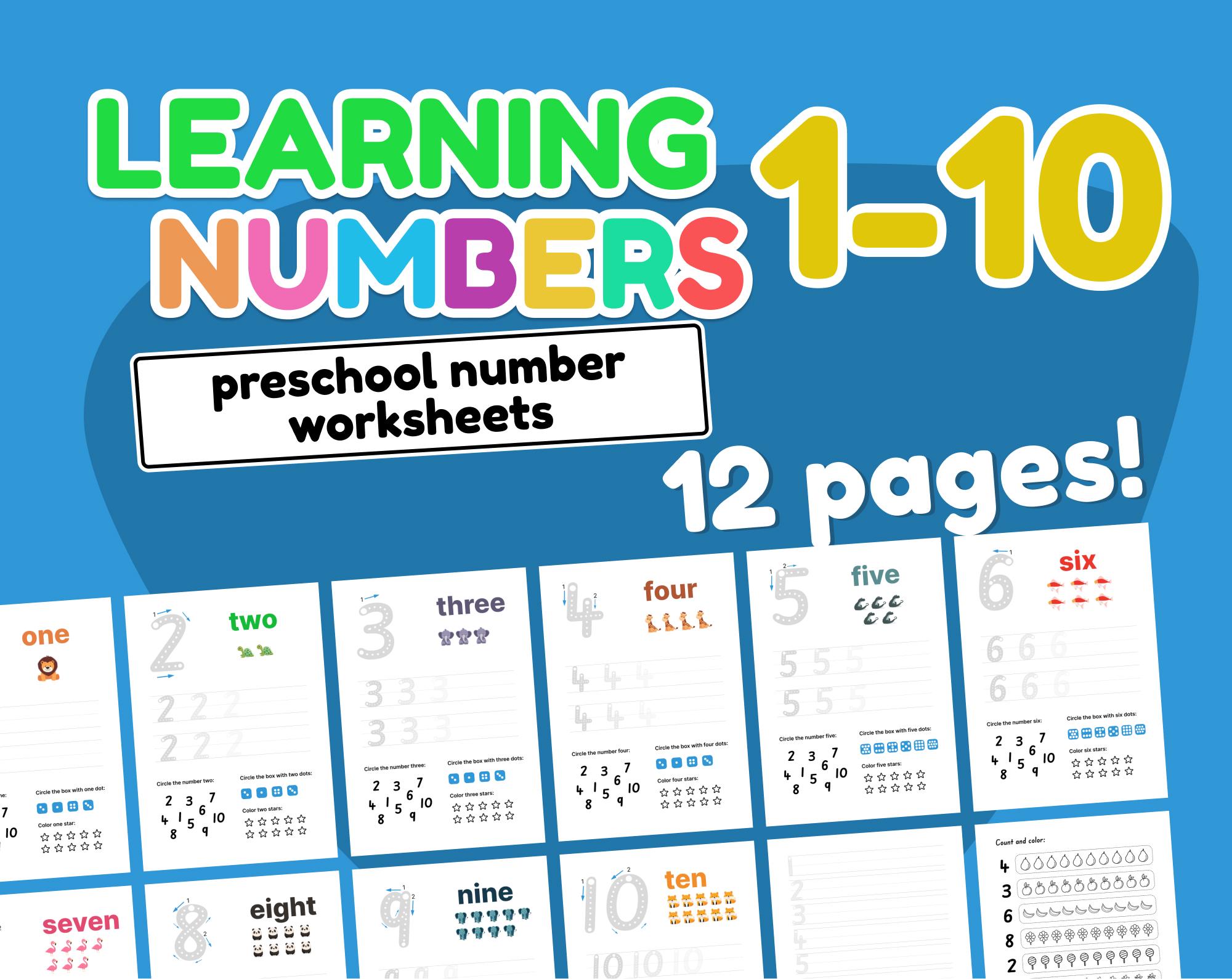 Number Tracing Worksheets | Worksheets for Pre K | Learn Numbers ...