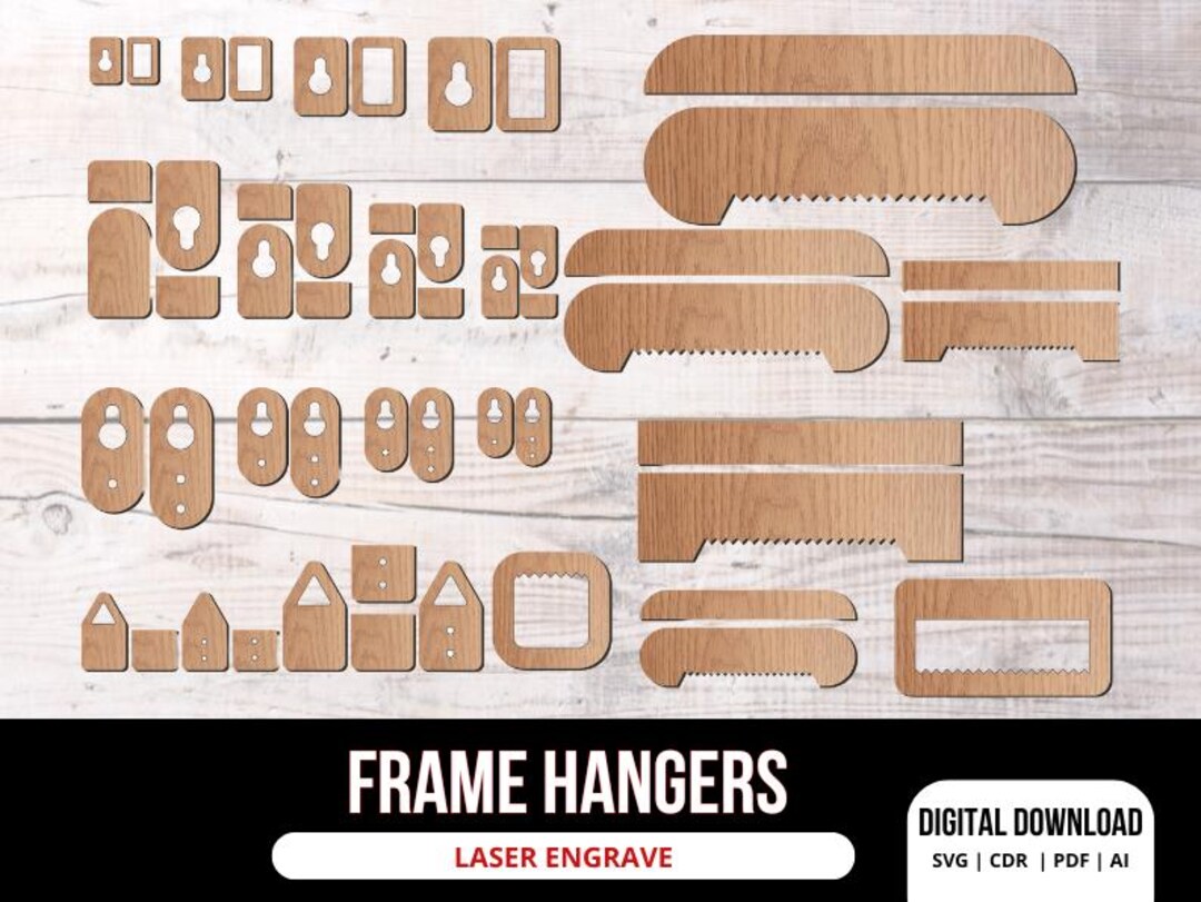 Frame Hangers Laser Cut, Wall Mount, Decorative Frame Holder, DIY Frame ...