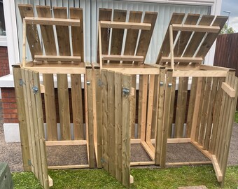 Triple Wheelie Bin Store With Green Roof Planter - Etsy UK