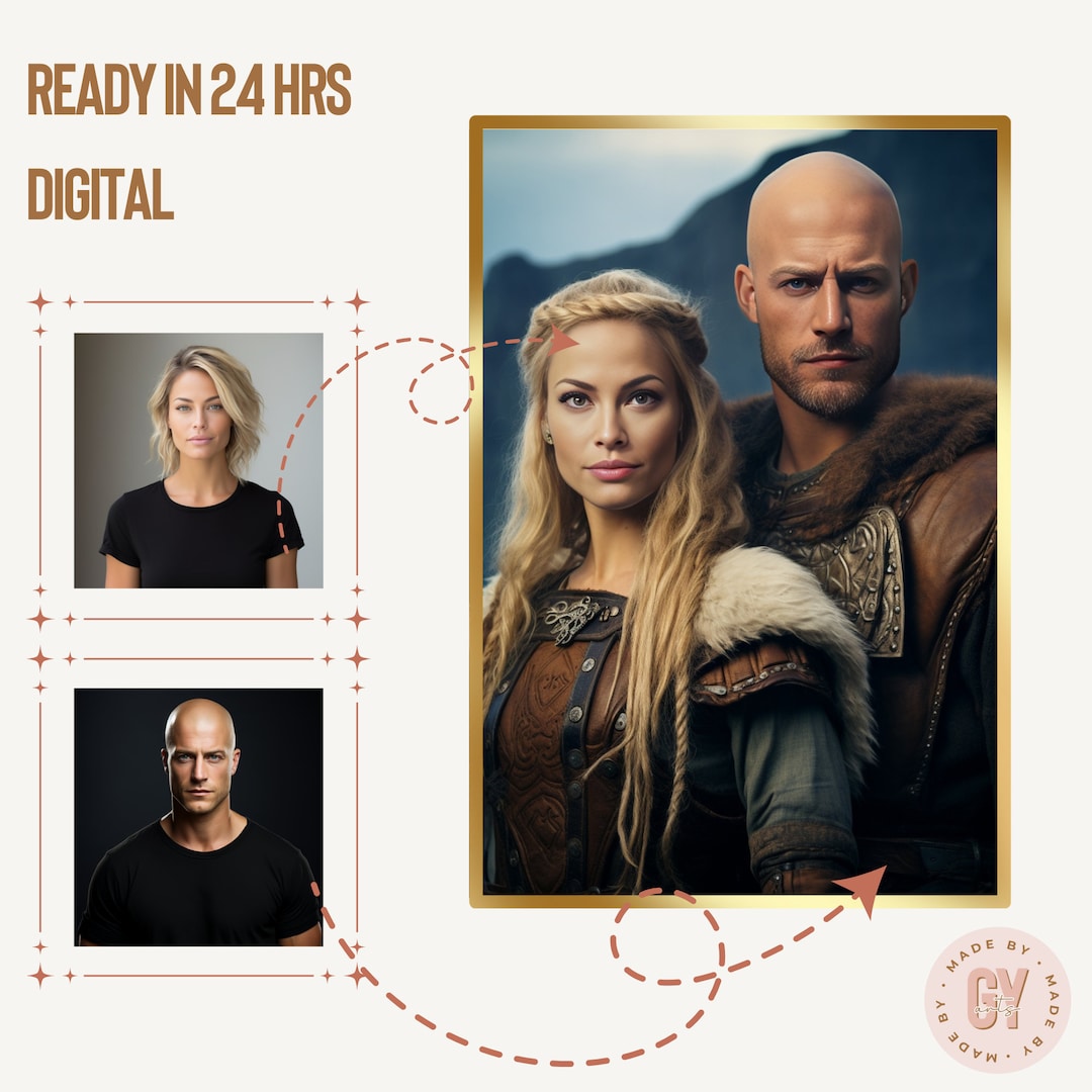 Custom Viking Couple Portrait, Custom Viking Portrait, Custom Viking ...