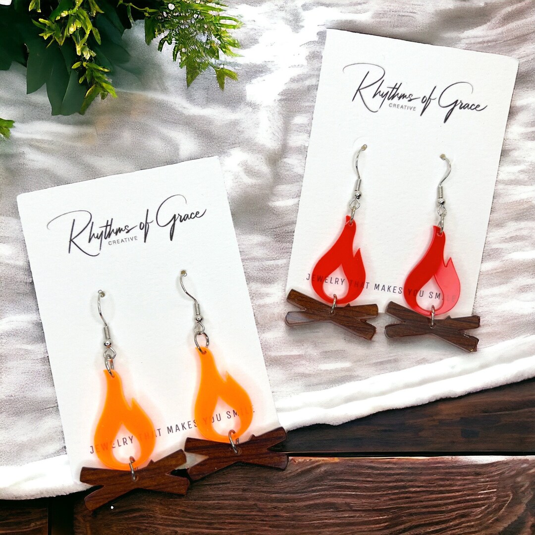 Campfire Earrings, Campfire Jewelry, Handmade Earrings, Handmade ...