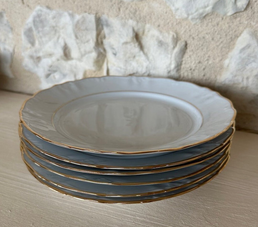 Winterling White and Gold Dinner Plates - Etsy