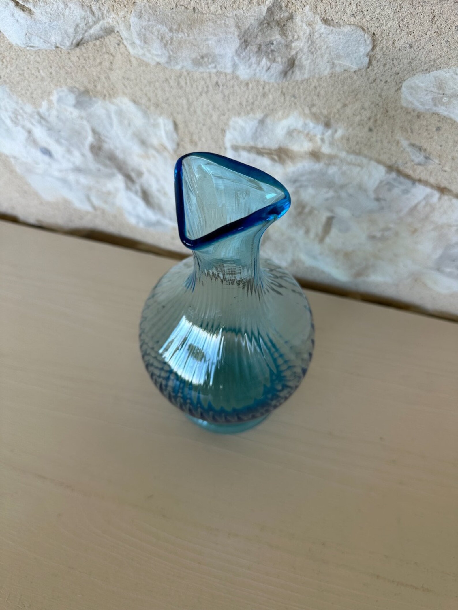 Vintage Blue Glass Vase - Etsy