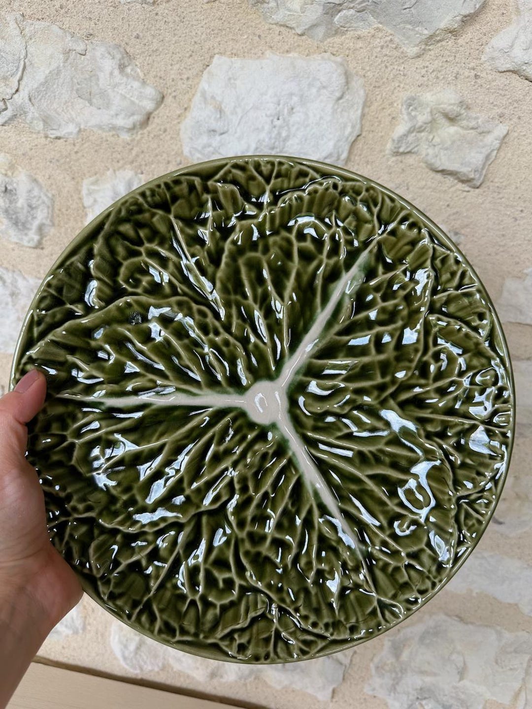 Antique French Majolica Cabbage Plate - Etsy