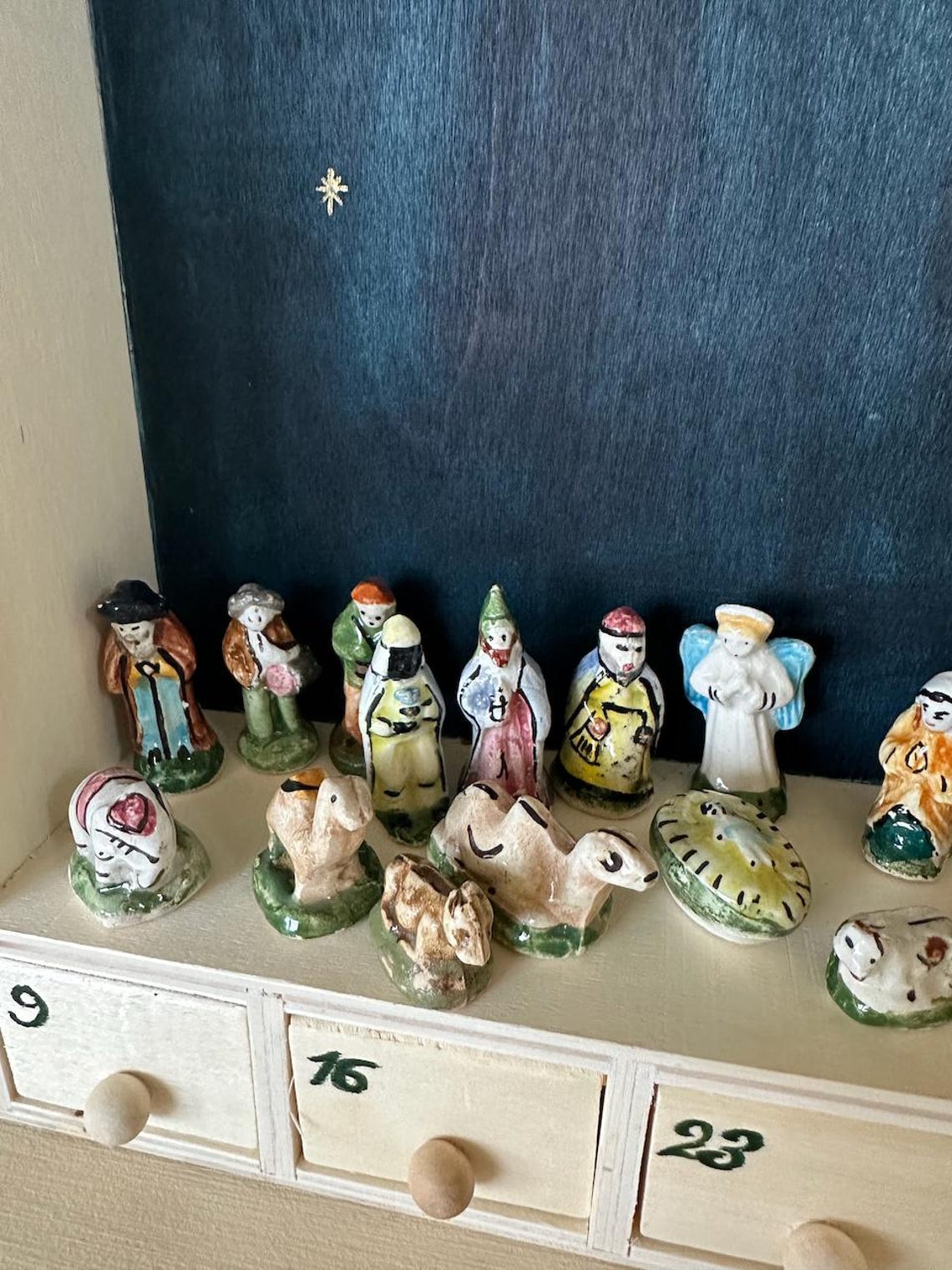 Starry Night Vintage Nativity Feve Advent Calendar - Etsy