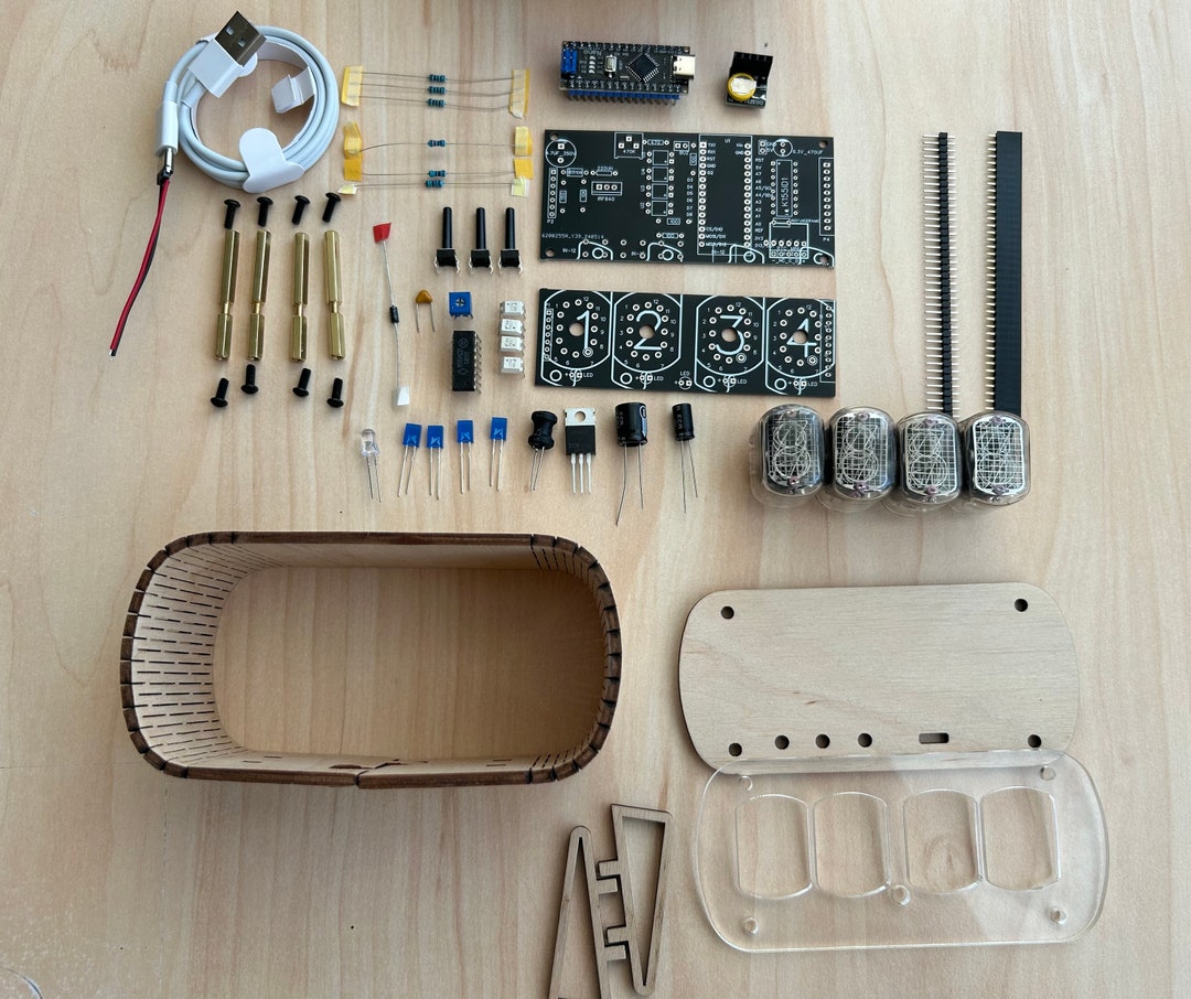 FULL KIT Nixie Clock IN-12 (tubes New or Used) (24 or 12 Hour Format ...