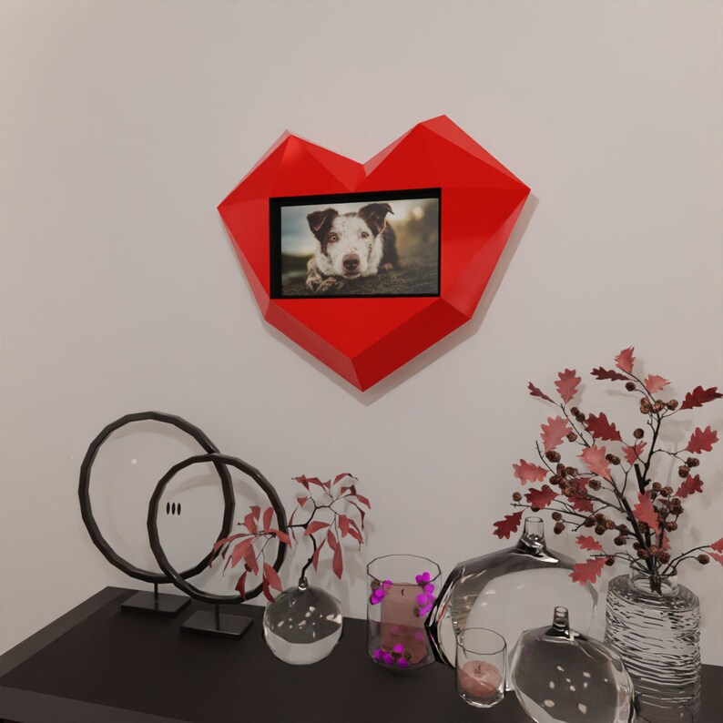 Heart Photo Frame PAPERCRAFT - Etsy