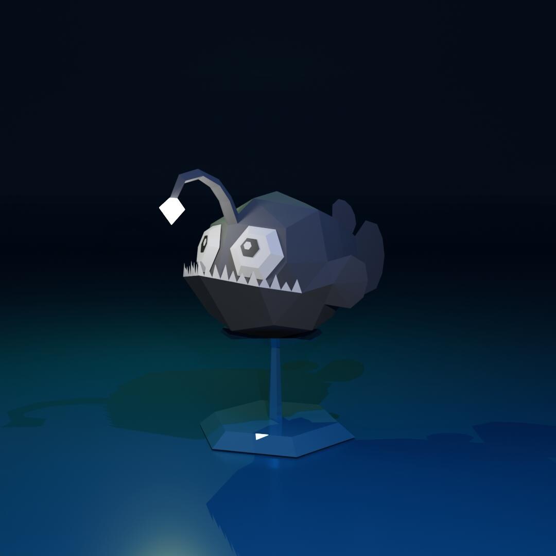 Diablito Pez Papercraft Lowpoly Craft Molde Pantilla Etsy España