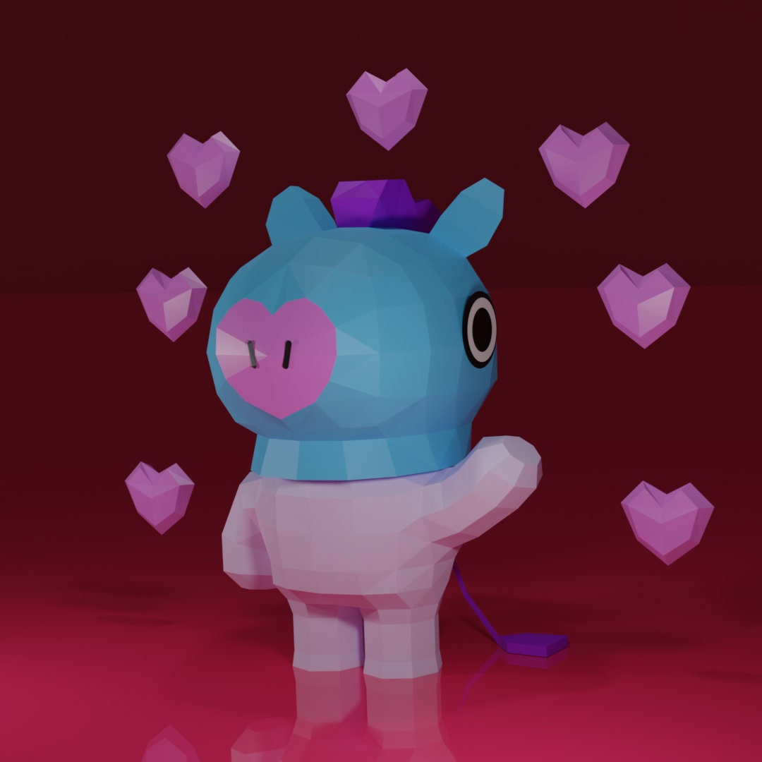MANG - BT21 Papercraft, 3D, Music, Template, Lowpoly - Etsy