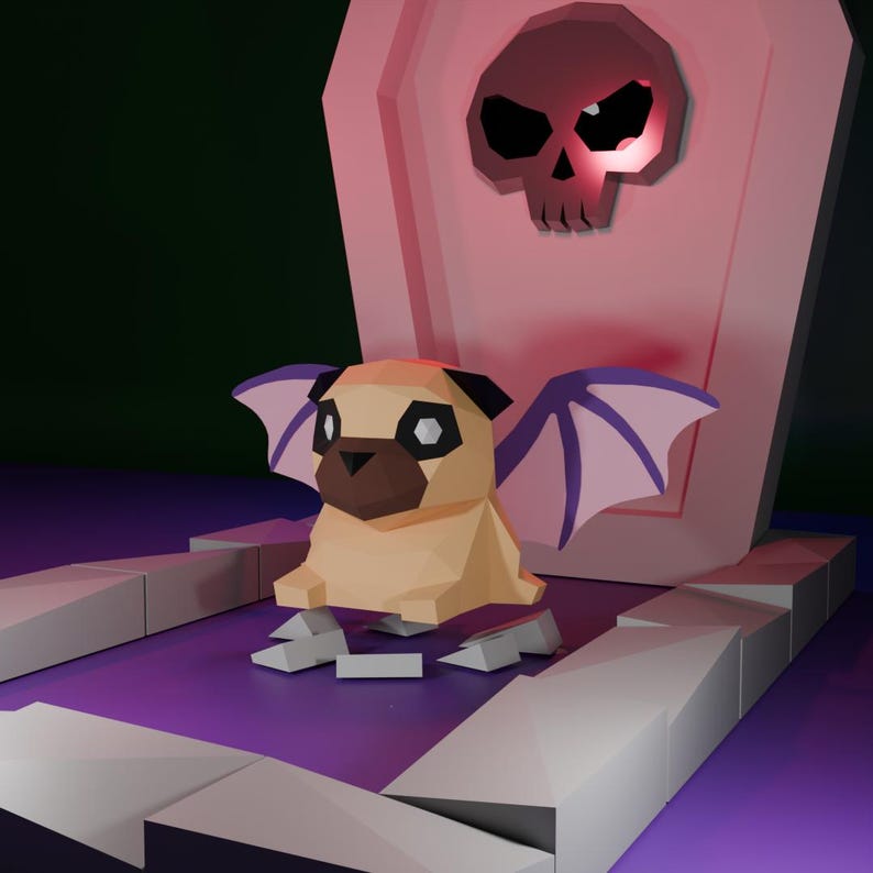 PUG VAMPI - PAPERCRAFT - Etsy