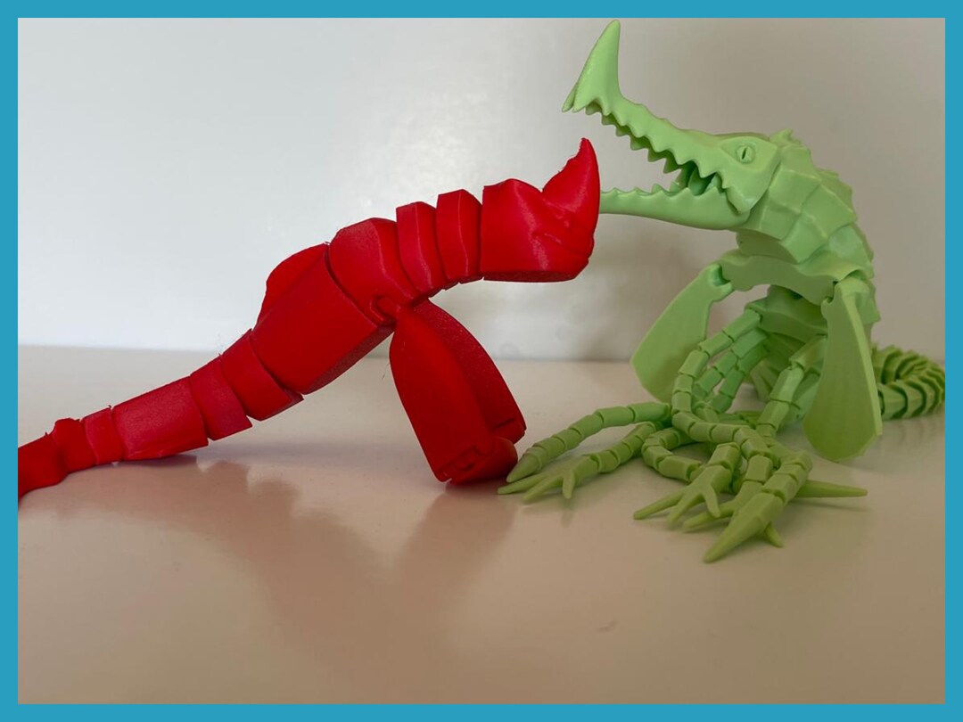 Red Bluster and Brickleback Sea Beasts, Flexible Sea Monsters Fidget ...