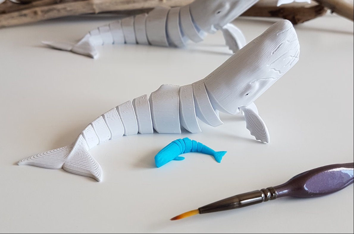 Moby Dick Flexible Toy, Fidget Toy, White Whale, Classic Sea Monster - Etsy