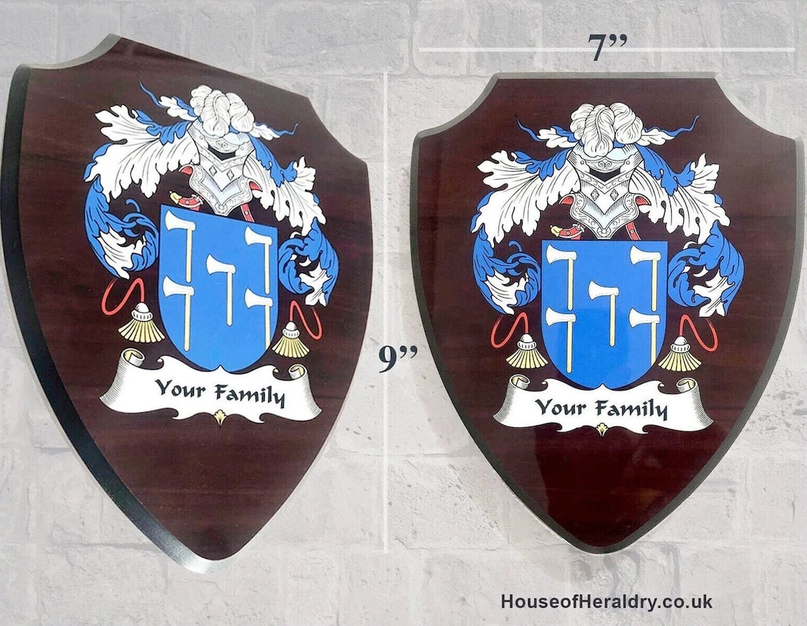 Luxury, Family Coat of Arms Shield Plaque: Hand-crafted, Custom ...