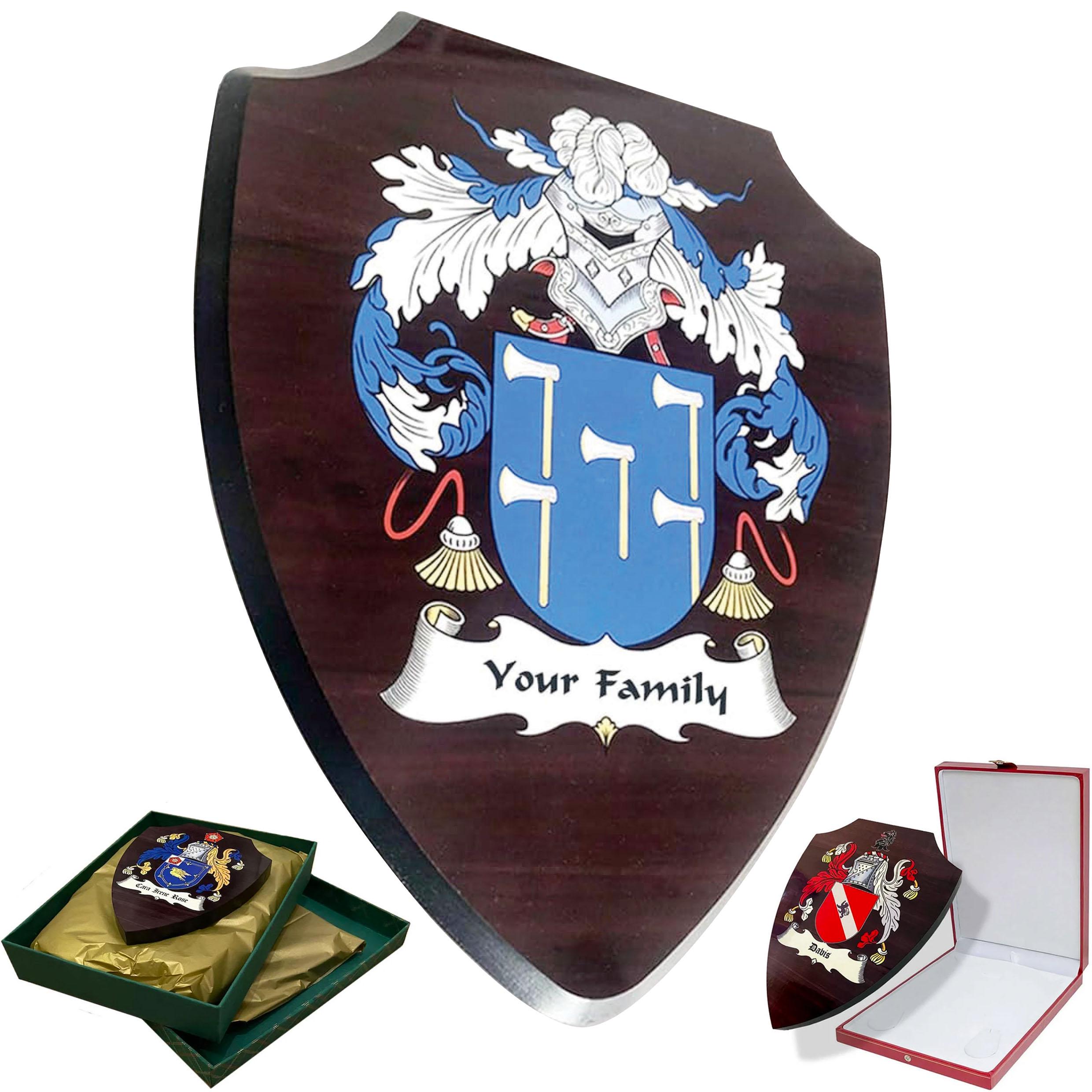 Custom Family Coat of Arms Shield Plaque: Hand-crafted Heraldic Crest ...