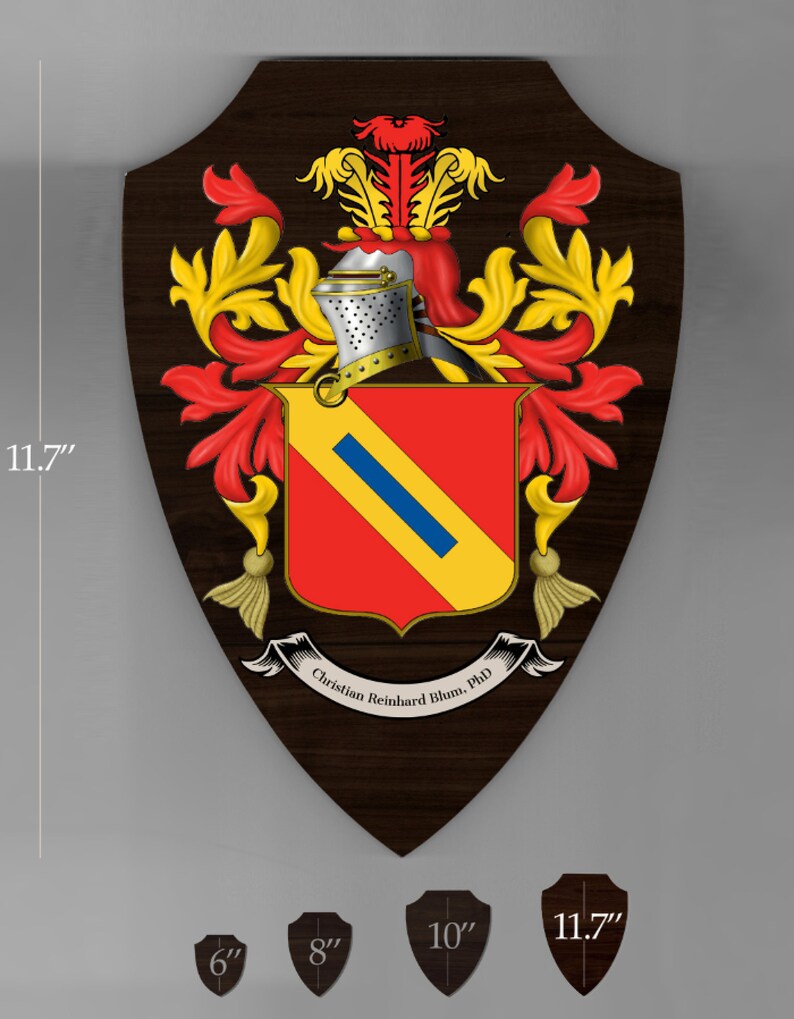 Placa Escudo, Escudo Heráldico de Madera. Familia, Empresa ...