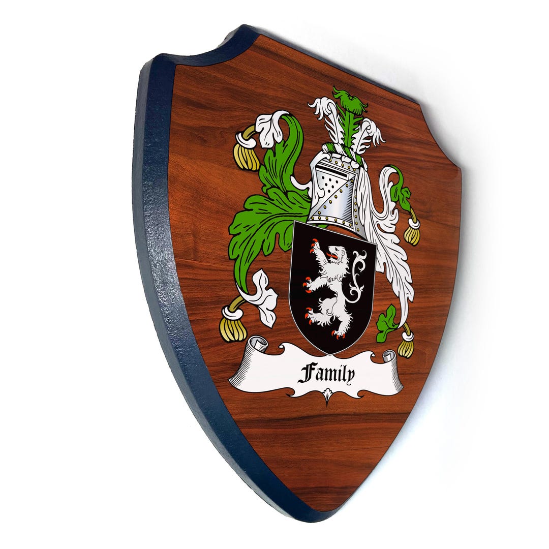 Custom Family Coat of Arms Shield Plaque: Hand-crafted Heraldic Crest ...