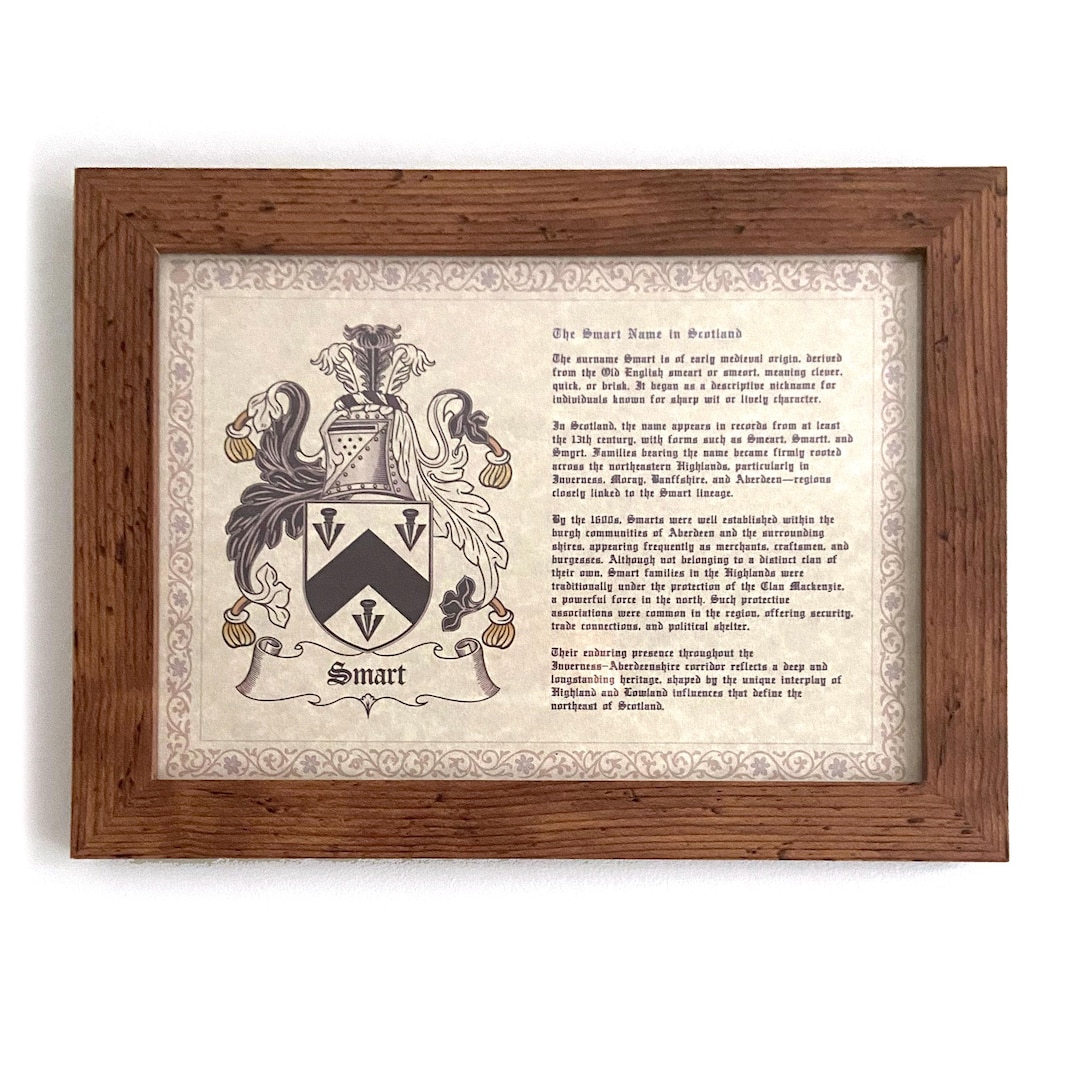 Framed Coat of Arms Certificate, on Parchment Paper, Vintage Look ...