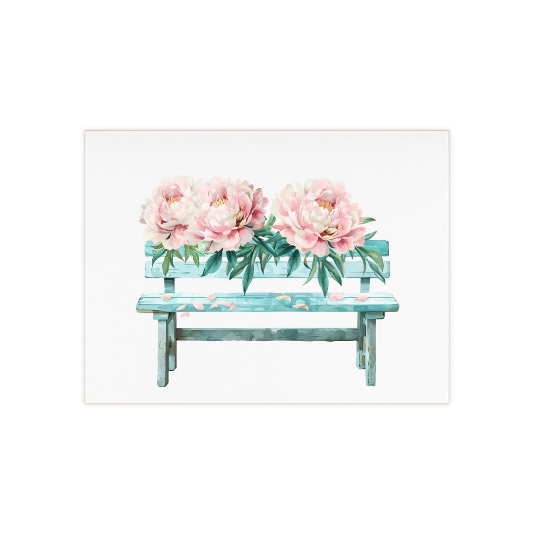 Peony Bench Ceramic Photo Tile - Etsy