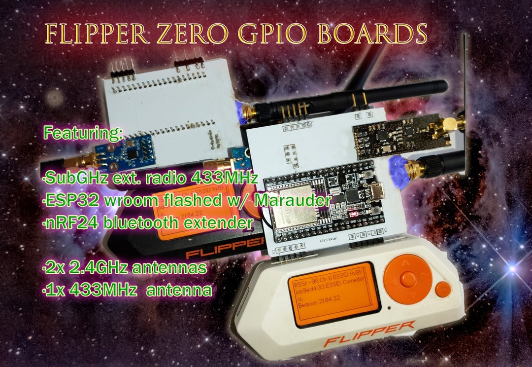 Flipper Zero GPIO Board W/ ESP32, CC1101, NRF24 3 Antennas 3 in 1 - Etsy