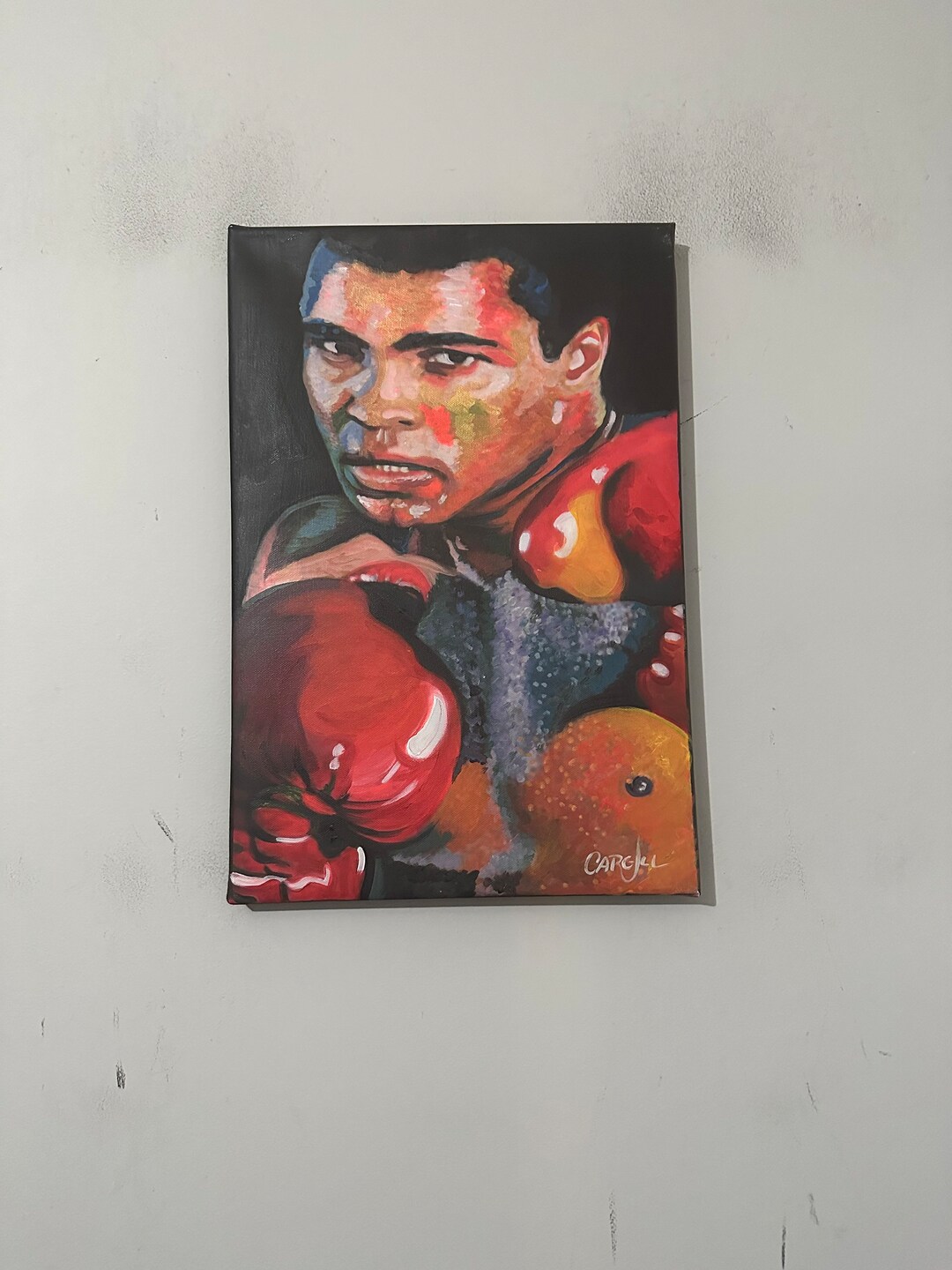 Muhammad Ali Sports Icons 12in X 18in Acrylic Painting on Canvas Chris ...